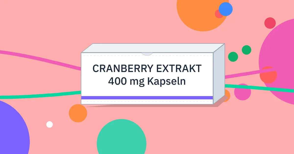 Symbolbild: Packung mit der Aufschrift CRANBERRY EXTRAKT 400 mg Kapseln (PZN 18650750) – Verfügbarkeit und Bezug in Apotheken in Frankfurt am Main