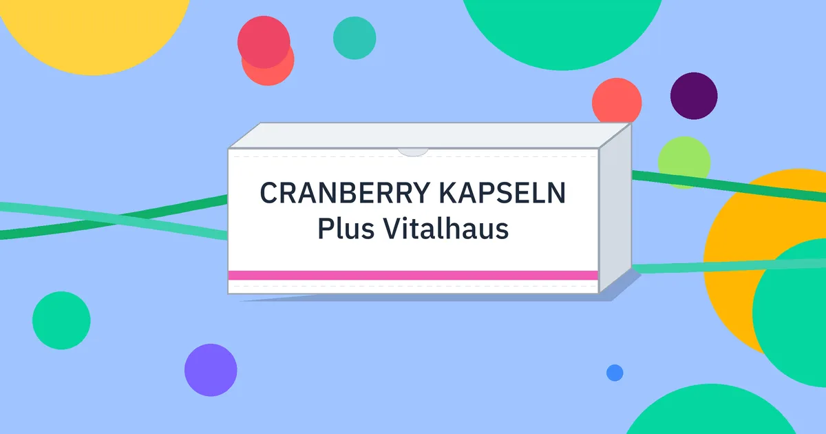 Symbolbild: Packung mit der Aufschrift CRANBERRY KAPSELN Plus Vitalhaus (PZN 02687573) – Verfügbarkeit und Bezug in Apotheken in Frankfurt am Main