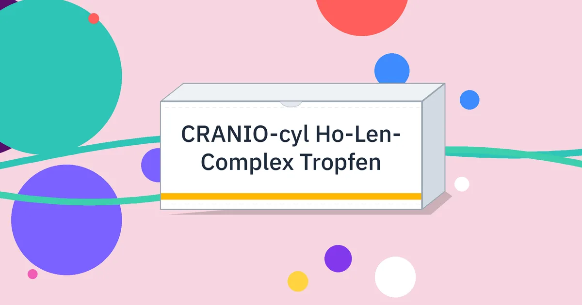 Symbolbild: Packung mit der Aufschrift CRANIO-cyl Ho-Len-Complex Tropfen (PZN 02371404) – Verfügbarkeit und Bezug in Apotheken in Frankfurt am Main