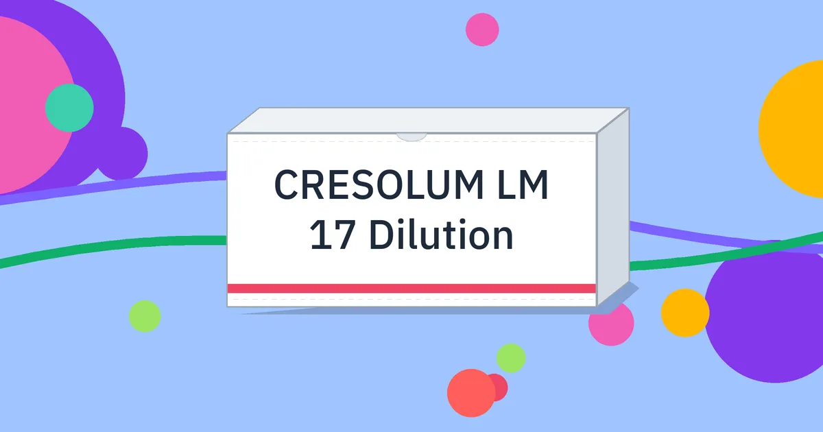Symbolbild: Packung mit der Aufschrift CRESOLUM LM 17 Dilution (PZN 13456380) – Verfügbarkeit und Bezug in Apotheken in Frankfurt am Main
