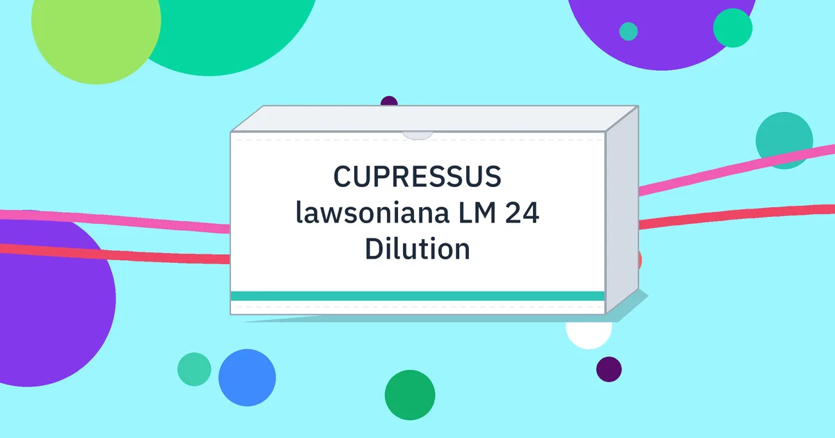 Symbolbild: Packung mit der Aufschrift CUPRESSUS lawsoniana LM 24 Dilution (PZN 13457876) – Verfügbarkeit und Bezug in Apotheken in Frankfurt am Main