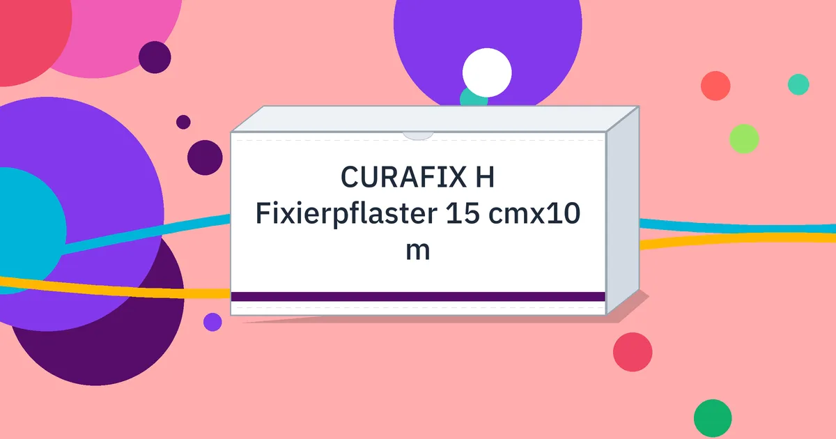 Symbolbild: Packung mit der Aufschrift CURAFIX H Fixierpflaster 15 cmx10 m (PZN 12585968) – Verfügbarkeit und Bezug in Apotheken in Frankfurt am Main
