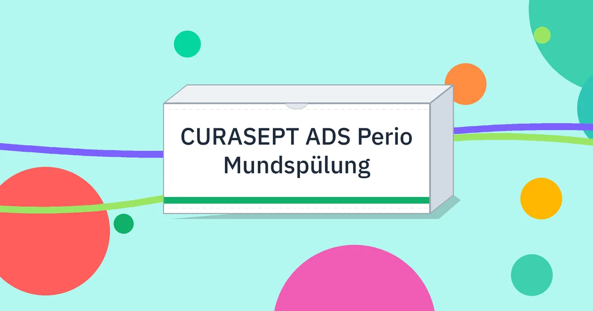 Symbolbild: Packung mit der Aufschrift CURASEPT ADS Perio Mundspülung (PZN 18680047) – Verfügbarkeit und Bezug in Apotheken in Frankfurt am Main