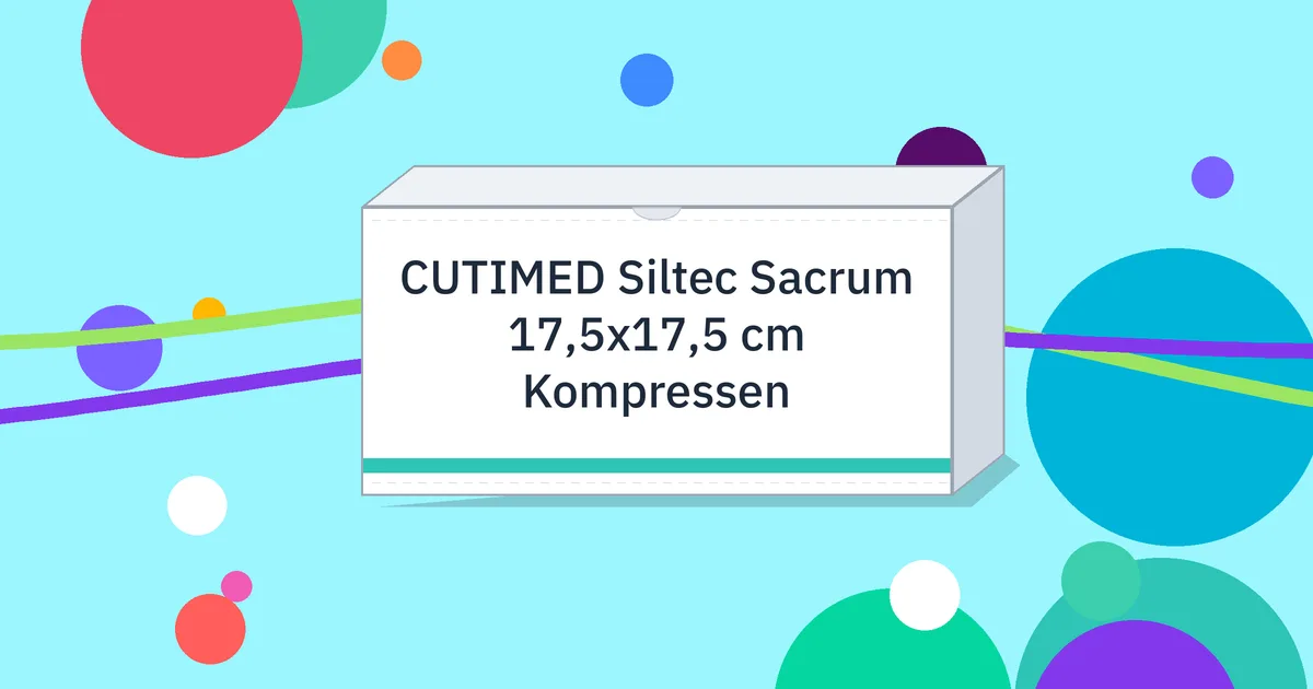 Symbolbild: Packung mit der Aufschrift CUTIMED Siltec Sacrum 17,5x17,5 cm Kompressen (PZN 19507380) – Verfügbarkeit und Bezug in Apotheken in Frankfurt am Main