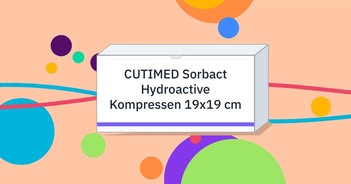 Symbolbild: Packung mit der Aufschrift CUTIMED Sorbact Hydroactive Kompressen 19x19 cm (PZN 16027076) – Verfügbarkeit und Bezug in Apotheken in Frankfurt am Main