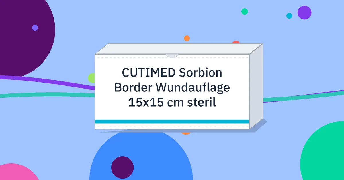 Symbolbild: Packung mit der Aufschrift CUTIMED Sorbion Border Wundauflage 15x15 cm steril (PZN 19785386) – Verfügbarkeit und Bezug in Apotheken in Frankfurt am Main