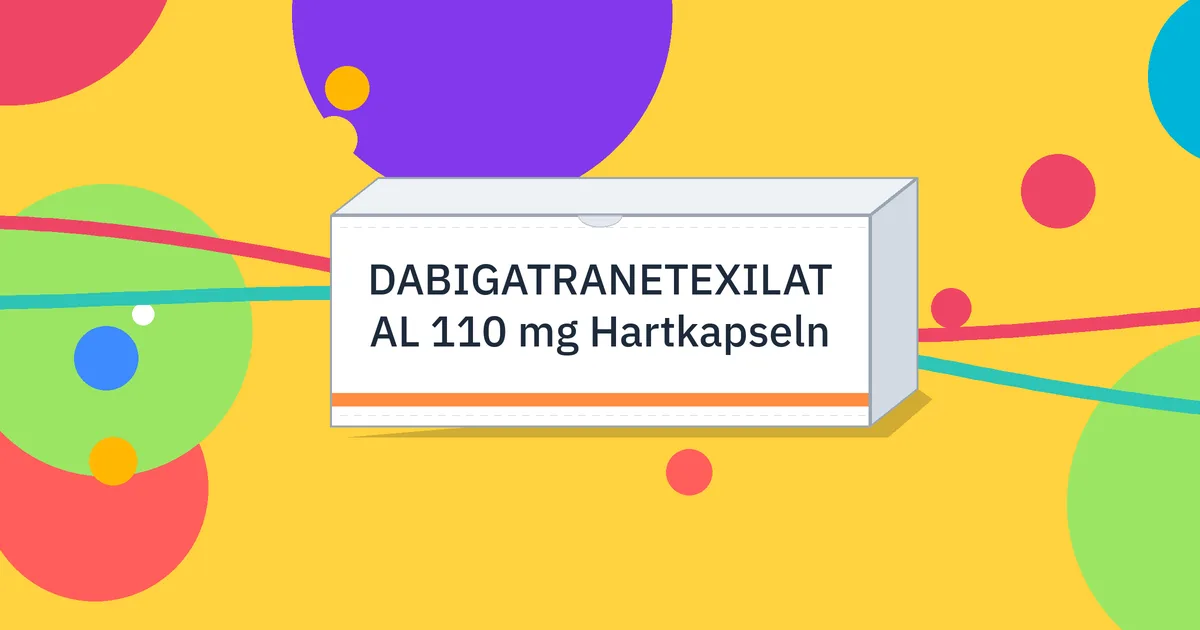 Symbolbild: Packung mit der Aufschrift DABIGATRANETEXILAT AL 110 mg Hartkapseln (PZN 18372156) – Verfügbarkeit und Bezug in Apotheken in Frankfurt am Main
