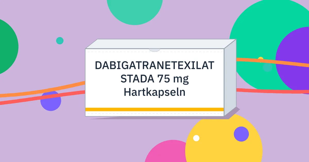 Symbolbild: Packung mit der Aufschrift DABIGATRANETEXILAT STADA 75 mg Hartkapseln (PZN 17397071) – Verfügbarkeit und Bezug in Apotheken in Frankfurt am Main