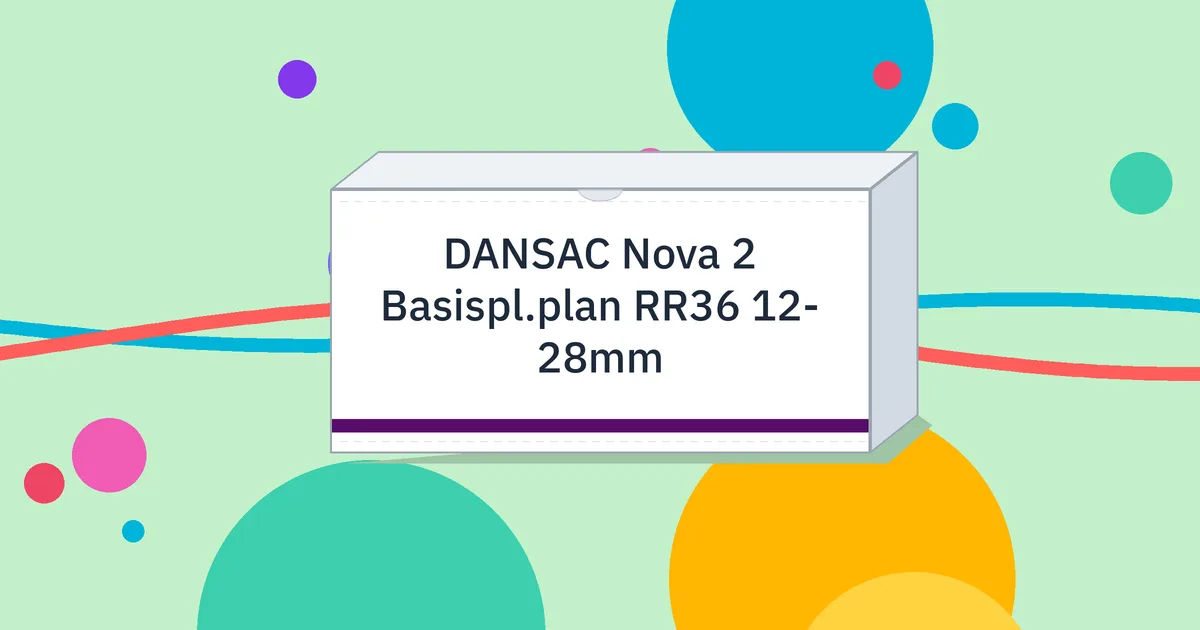 Symbolbild: Packung mit der Aufschrift DANSAC Nova 2 Basispl.plan RR36 12-28mm (PZN 02479596) – Verfügbarkeit und Bezug in Apotheken in Frankfurt am Main