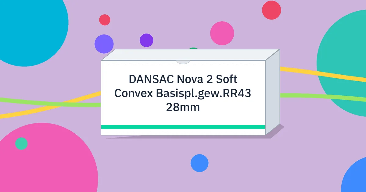Symbolbild: Packung mit der Aufschrift DANSAC Nova 2 Soft Convex Basispl.gew.RR43 28mm (PZN 02452019) – Verfügbarkeit und Bezug in Apotheken in Frankfurt am Main