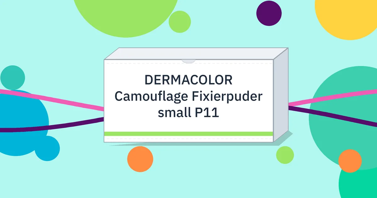 Symbolbild: Packung mit der Aufschrift DERMACOLOR Camouflage Fixierpuder small P11 (PZN 15820111) – Verfügbarkeit und Bezug in Apotheken in Frankfurt am Main