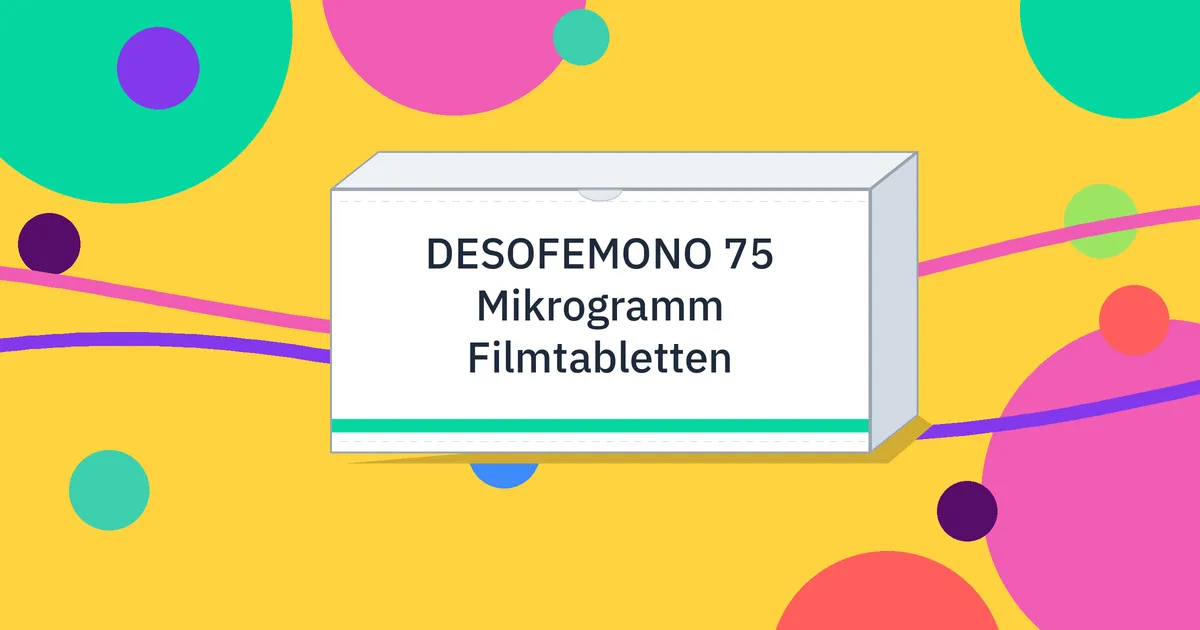 Symbolbild: Packung mit der Aufschrift DESOFEMONO 75 Mikrogramm Filmtabletten (PZN 09882266) – Verfügbarkeit und Bezug in Apotheken in Frankfurt am Main