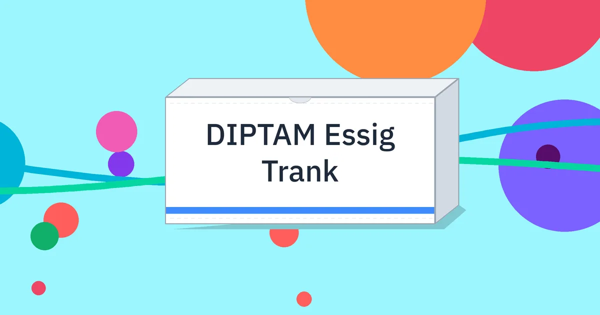Symbolbild: Packung mit der Aufschrift DIPTAM Essig Trank (PZN 17281894) – Verfügbarkeit und Bezug in Apotheken in Frankfurt am Main