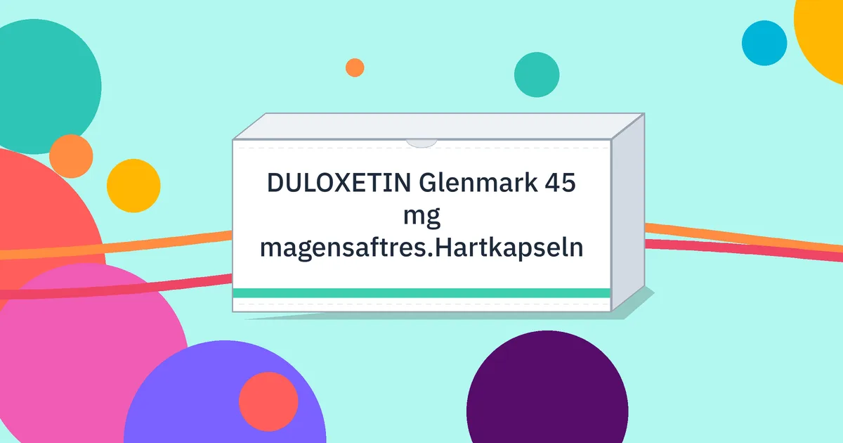 Symbolbild: Packung mit der Aufschrift DULOXETIN Glenmark 45 mg magensaftres.Hartkapseln (PZN 16383322) – Verfügbarkeit und Bezug in Apotheken in Frankfurt am Main