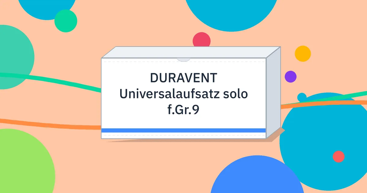 Symbolbild: Packung mit der Aufschrift DURAVENT Universalaufsatz solo f.Gr.9 (PZN 02065794) – Verfügbarkeit und Bezug in Apotheken in Frankfurt am Main