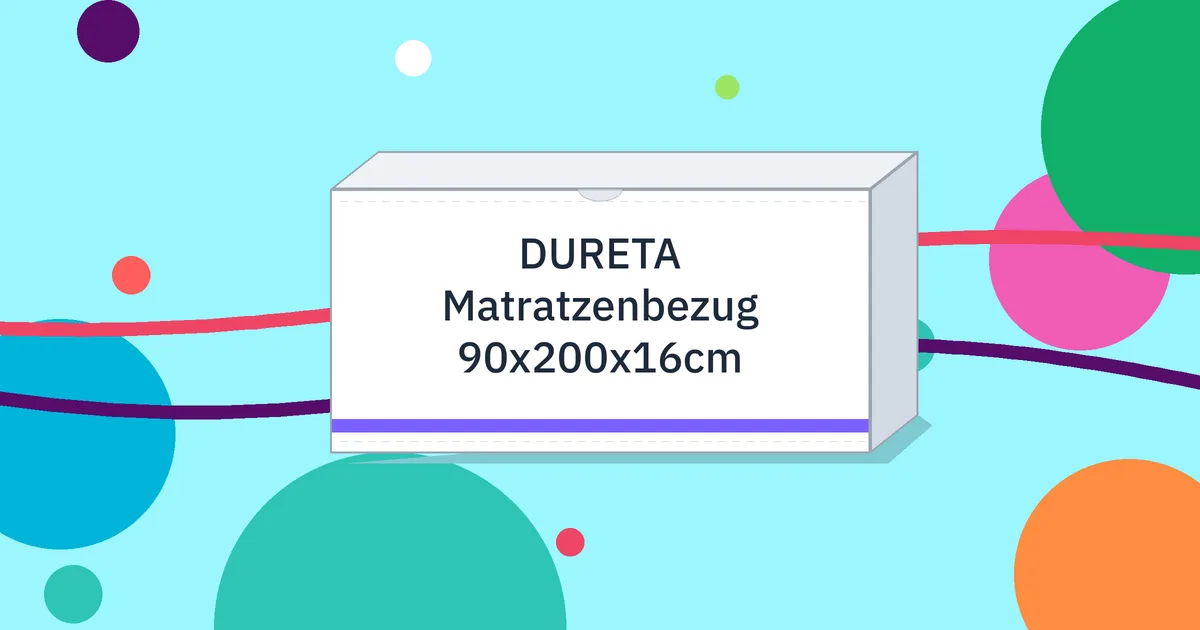 Symbolbild: Packung mit der Aufschrift DURETA Matratzenbezug 90x200x16cm (PZN 01855198) – Verfügbarkeit und Bezug in Apotheken in Frankfurt am Main