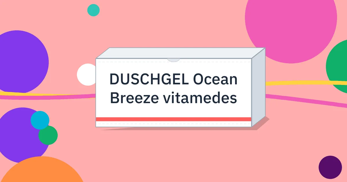 Symbolbild: Packung mit der Aufschrift DUSCHGEL Ocean Breeze vitamedes (PZN 19782519) – Verfügbarkeit und Bezug in Apotheken in Frankfurt am Main