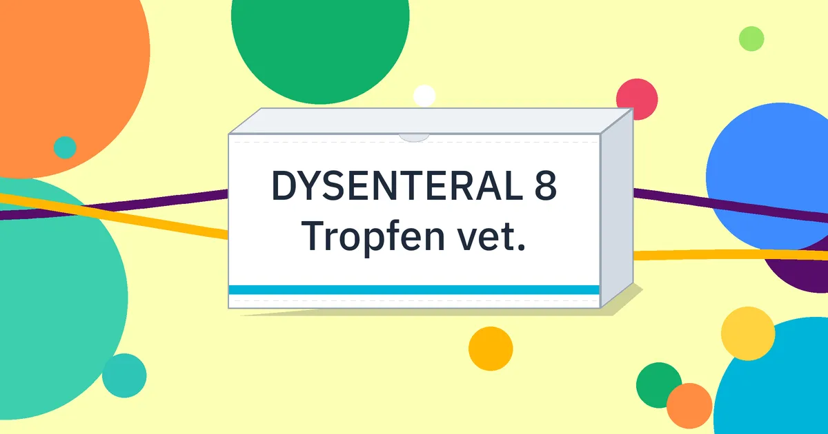 Symbolbild: Packung mit der Aufschrift DYSENTERAL 8 Tropfen vet. (PZN 02538525) – Verfügbarkeit und Bezug in Apotheken in Frankfurt am Main