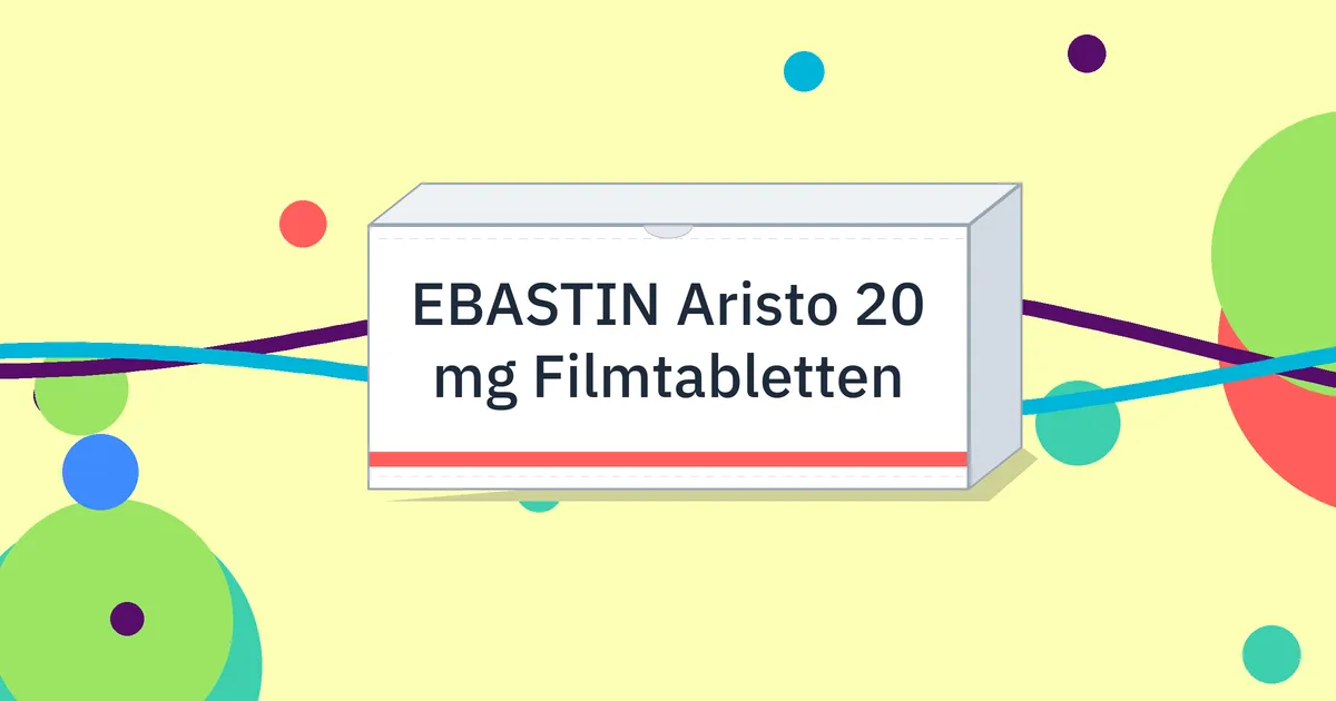 Symbolbild: Packung mit der Aufschrift EBASTIN Aristo 20 mg Filmtabletten (PZN 05746655) – Verfügbarkeit und Bezug in Apotheken in Frankfurt am Main