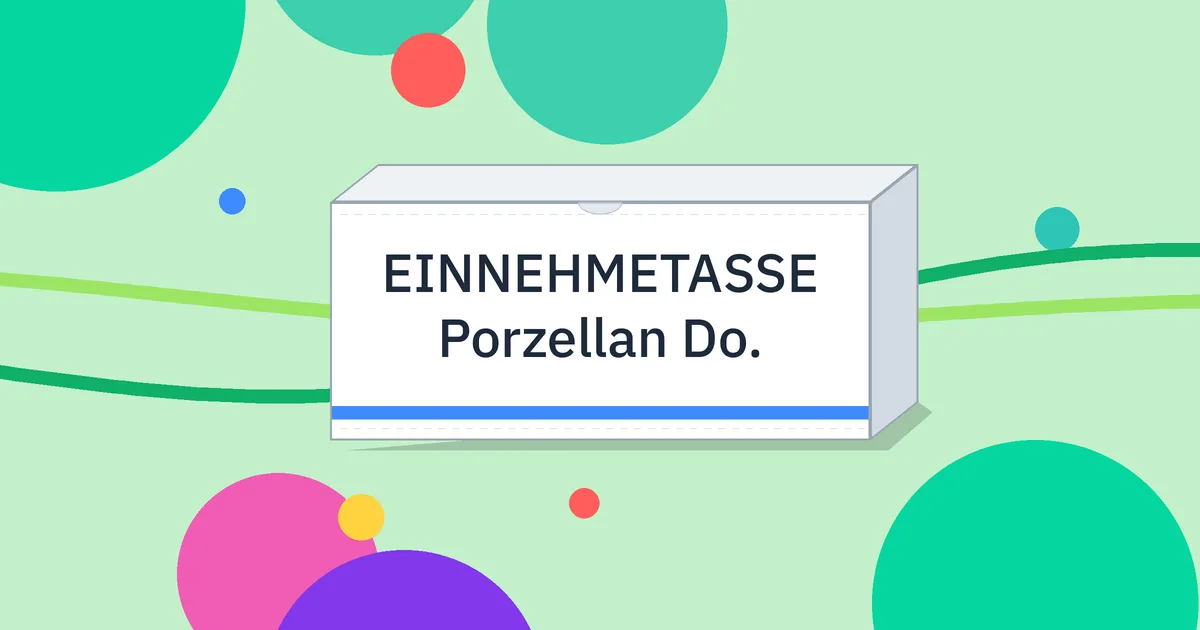 Symbolbild: Packung mit der Aufschrift EINNEHMETASSE Porzellan Do. (PZN 01962149) – Verfügbarkeit und Bezug in Apotheken in Frankfurt am Main