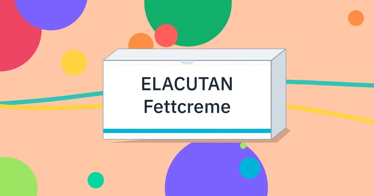 Symbolbild: Packung mit der Aufschrift ELACUTAN Fettcreme (PZN 00893819) – Verfügbarkeit und Bezug in Apotheken in Frankfurt am Main