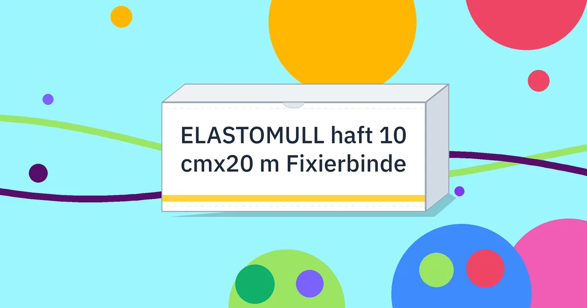 Symbolbild: Packung mit der Aufschrift ELASTOMULL haft 10 cmx20 m Fixierbinde (PZN 19347456) – Verfügbarkeit und Bezug in Apotheken in Frankfurt am Main