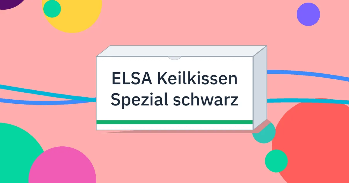 Symbolbild: Packung mit der Aufschrift ELSA Keilkissen Spezial schwarz (PZN 02816504) – Verfügbarkeit und Bezug in Apotheken in Frankfurt am Main