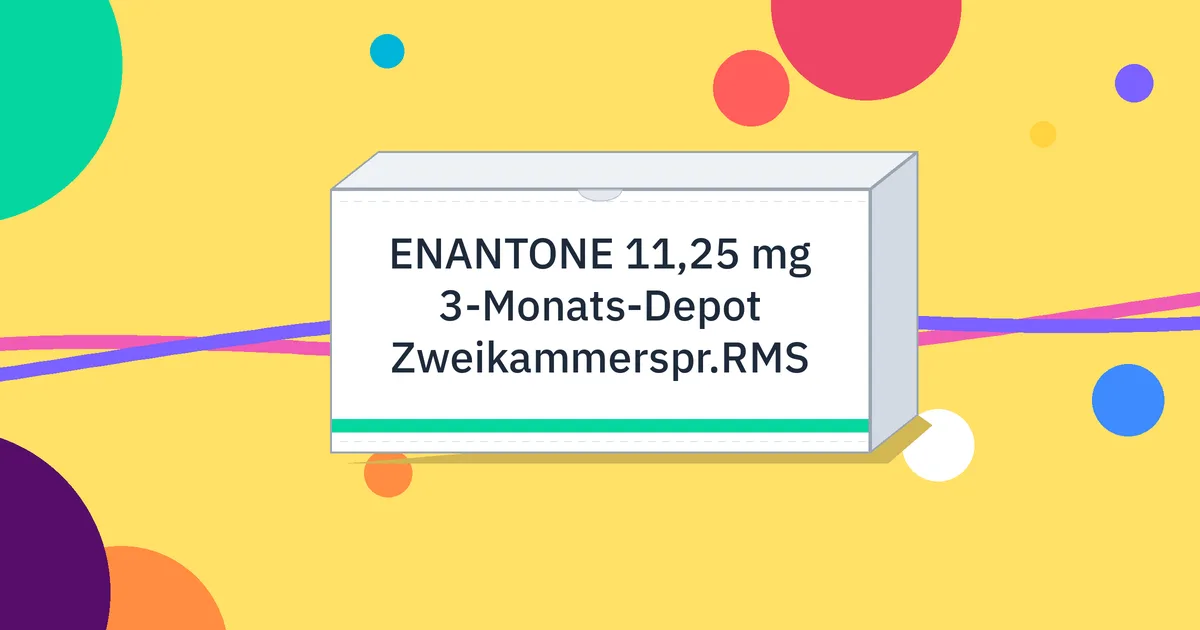 Symbolbild: Packung mit der Aufschrift ENANTONE 11,25 mg 3-Monats-Depot Zweikammerspr.RMS (PZN 11350080) – Verfügbarkeit und Bezug in Apotheken in Frankfurt am Main