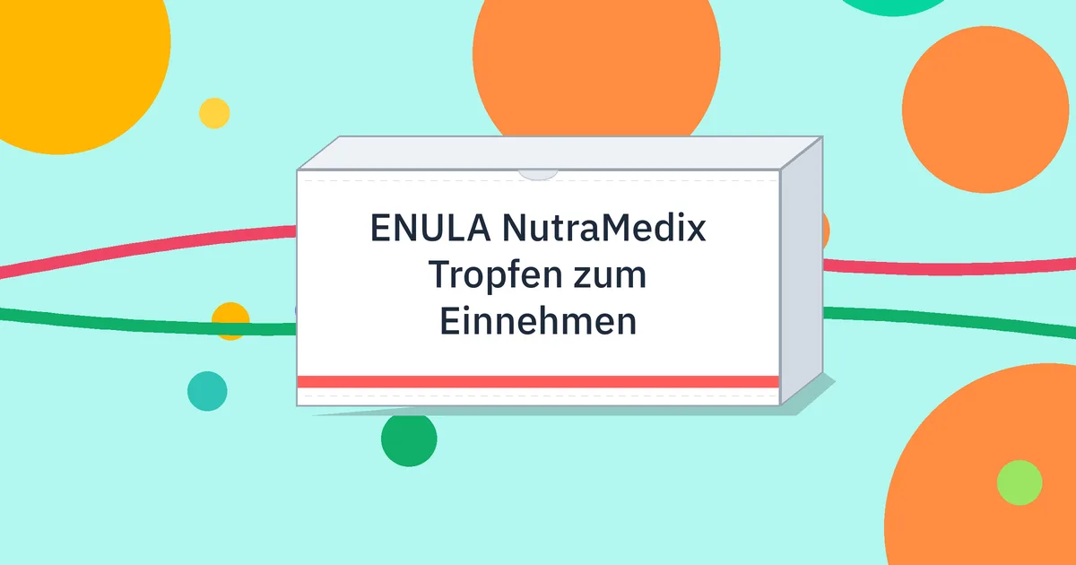 Symbolbild: Packung mit der Aufschrift ENULA NutraMedix Tropfen zum Einnehmen (PZN 18040075) – Verfügbarkeit und Bezug in Apotheken in Frankfurt am Main