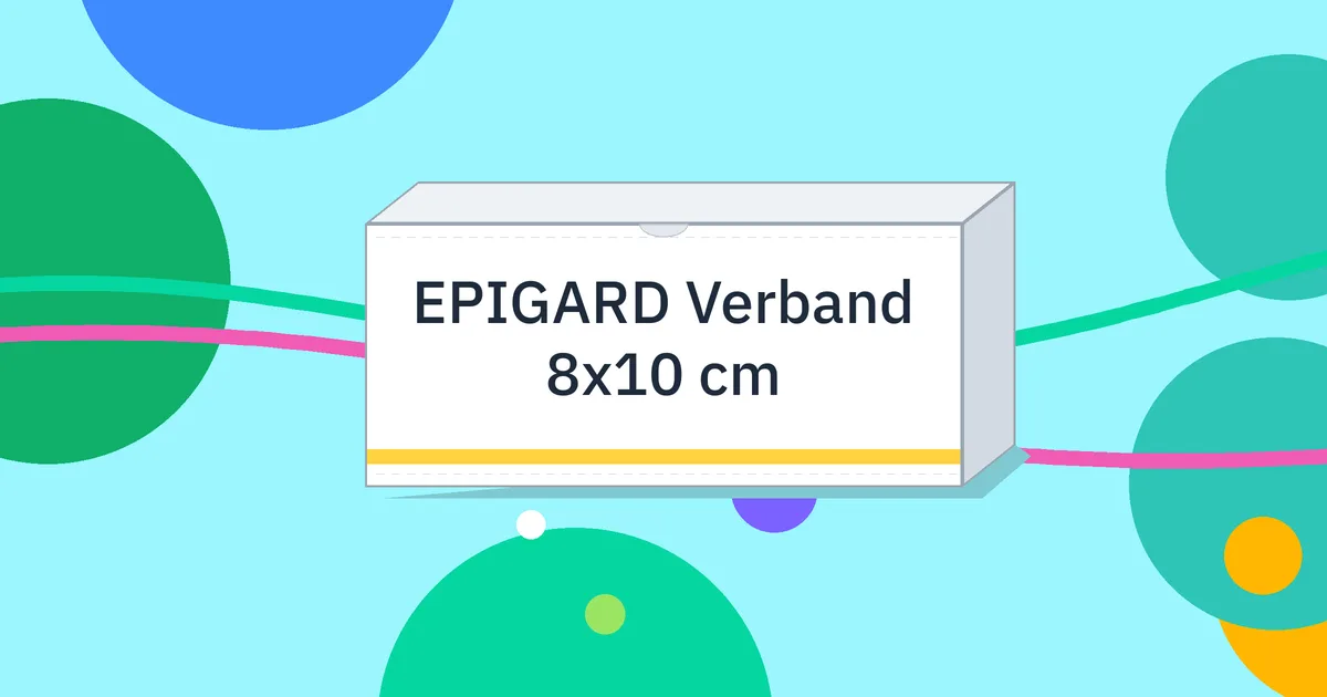 Symbolbild: Packung mit der Aufschrift EPIGARD Verband 8x10 cm (PZN 02251048) – Verfügbarkeit und Bezug in Apotheken in Frankfurt am Main