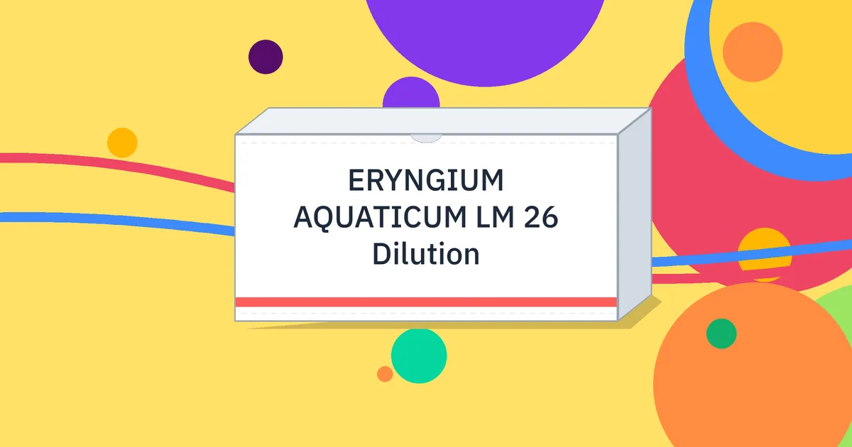 Symbolbild: Packung mit der Aufschrift ERYNGIUM AQUATICUM LM 26 Dilution (PZN 13478720) – Verfügbarkeit und Bezug in Apotheken in Frankfurt am Main