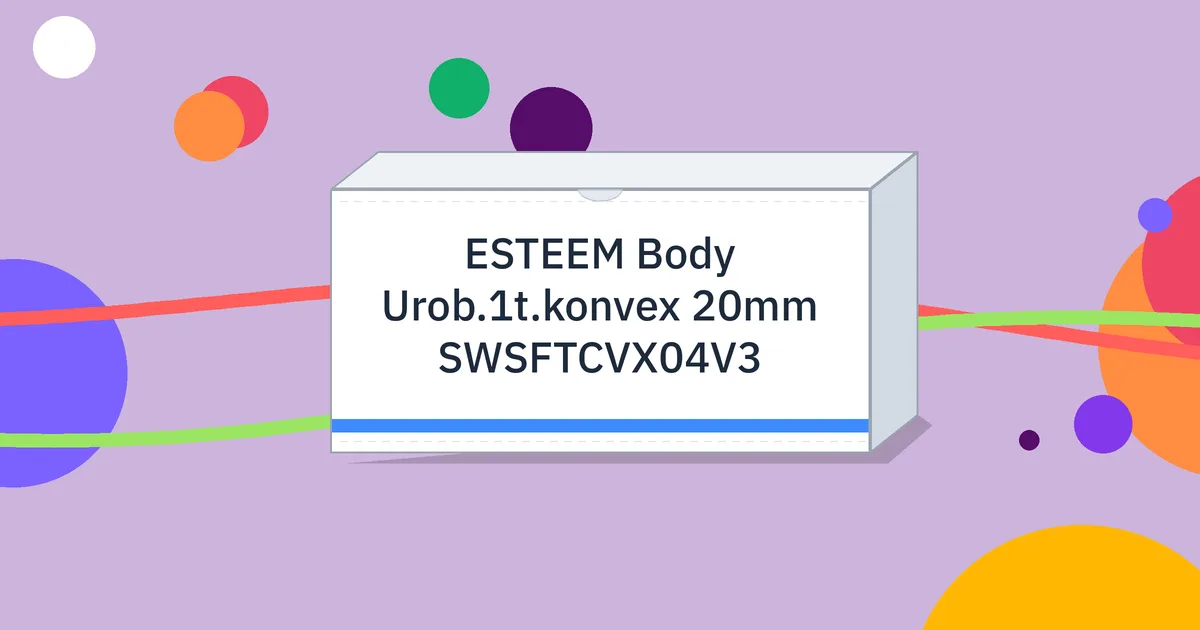 Symbolbild: Packung mit der Aufschrift ESTEEM Body Urob.1t.konvex 20mm SWSFTCVX04V3 (PZN 18838318) – Verfügbarkeit und Bezug in Apotheken in Frankfurt am Main