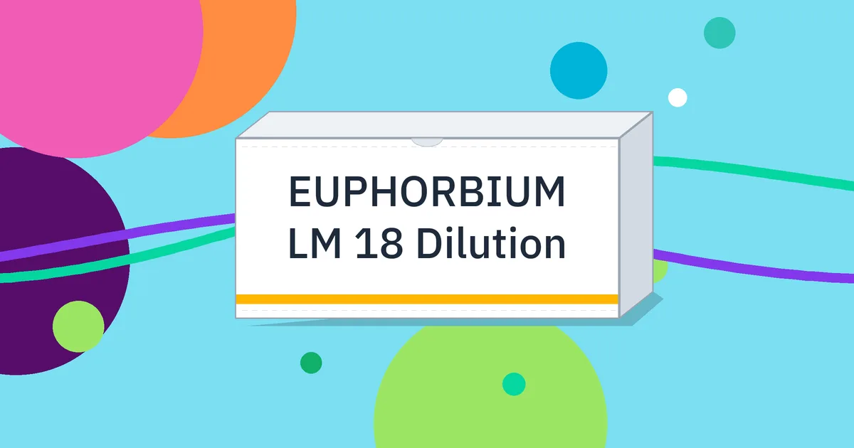 Symbolbild: Packung mit der Aufschrift EUPHORBIUM LM 18 Dilution (PZN 13483276) – Verfügbarkeit und Bezug in Apotheken in Frankfurt am Main