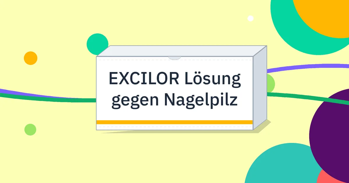 Symbolbild: Packung mit der Aufschrift EXCILOR Lösung gegen Nagelpilz (PZN 12584762) – Verfügbarkeit und Bezug in Apotheken in Frankfurt am Main
