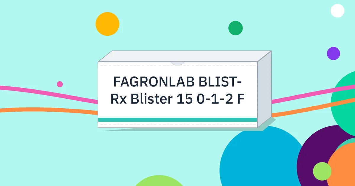 Symbolbild: Packung mit der Aufschrift FAGRONLAB BLIST-Rx Blister 15 0-1-2 F (PZN 19360617) – Verfügbarkeit und Bezug in Apotheken in Frankfurt am Main