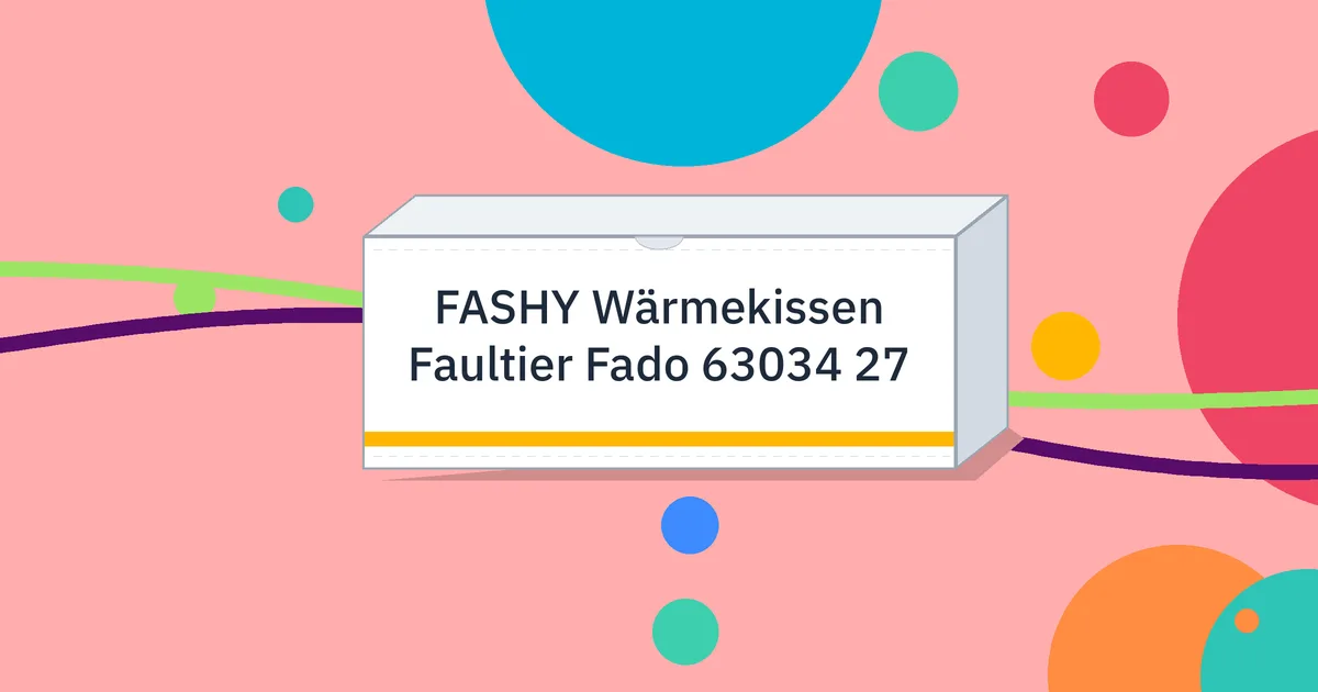 Symbolbild: Packung mit der Aufschrift FASHY Wärmekissen Faultier Fado 63034 27 (PZN 15573090) – Verfügbarkeit und Bezug in Apotheken in Frankfurt am Main