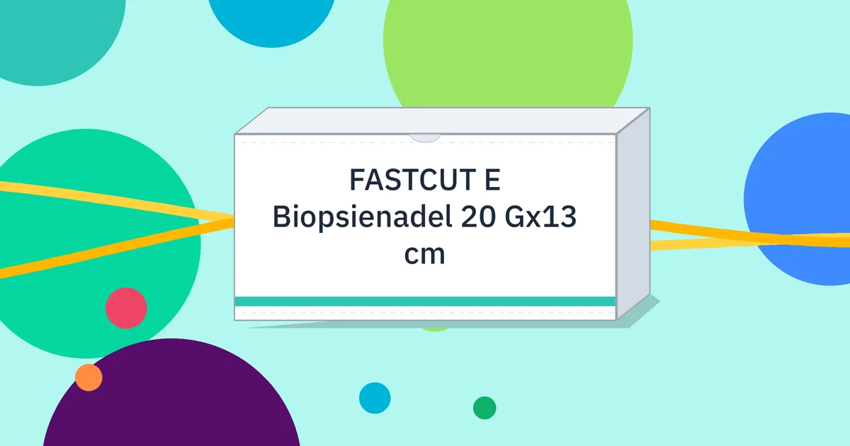 Symbolbild: Packung mit der Aufschrift FASTCUT E Biopsienadel 20 Gx13 cm (PZN 16922606) – Verfügbarkeit und Bezug in Apotheken in Frankfurt am Main
