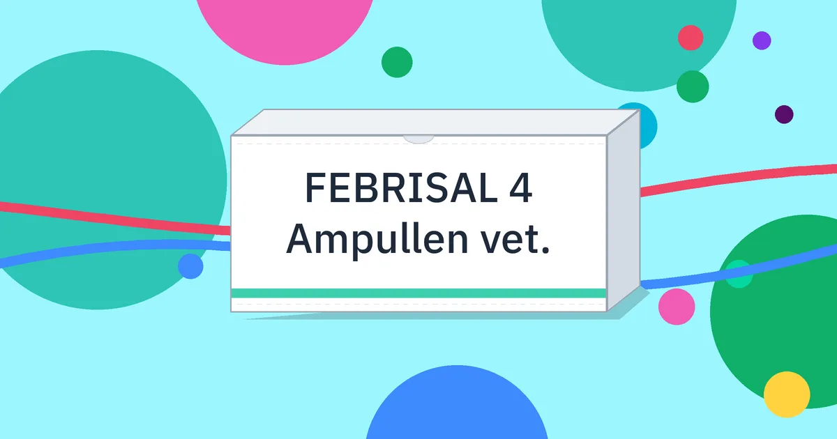 Symbolbild: Packung mit der Aufschrift FEBRISAL 4 Ampullen vet. (PZN 04902343) – Verfügbarkeit und Bezug in Apotheken in Frankfurt am Main