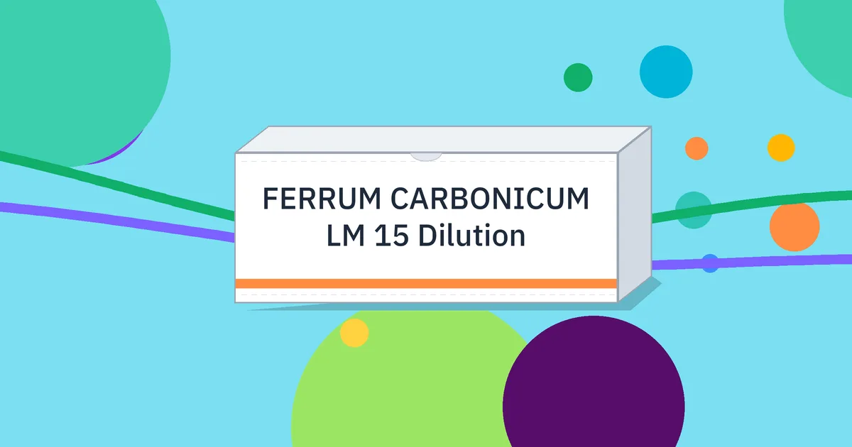 Symbolbild: Packung mit der Aufschrift FERRUM CARBONICUM LM 15 Dilution (PZN 12847977) – Verfügbarkeit und Bezug in Apotheken in Frankfurt am Main