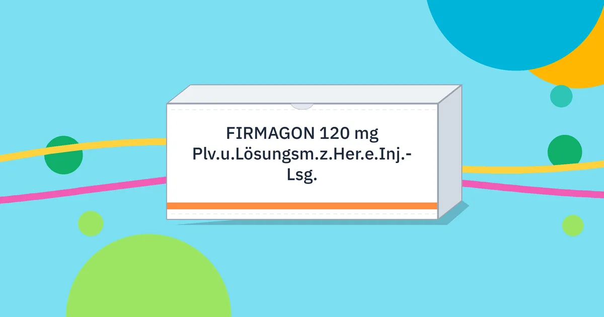 Symbolbild: Packung mit der Aufschrift FIRMAGON 120 mg Plv.u.Lösungsm.z.Her.e.Inj.-Lsg. (PZN 16838113) – Verfügbarkeit und Bezug in Apotheken in Frankfurt am Main
