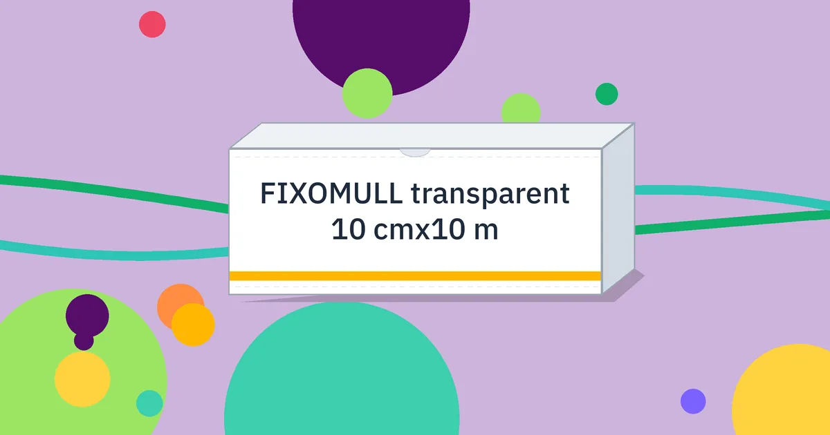 Symbolbild: Packung mit der Aufschrift FIXOMULL transparent 10 cmx10 m (PZN 20519595) – Verfügbarkeit und Bezug in Apotheken in Frankfurt am Main