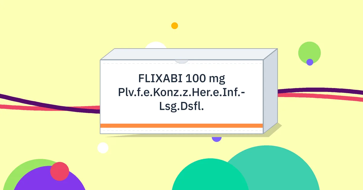 Symbolbild: Packung mit der Aufschrift FLIXABI 100 mg Plv.f.e.Konz.z.Her.e.Inf.-Lsg.Dsfl. (PZN 14306458) – Verfügbarkeit und Bezug in Apotheken in Frankfurt am Main