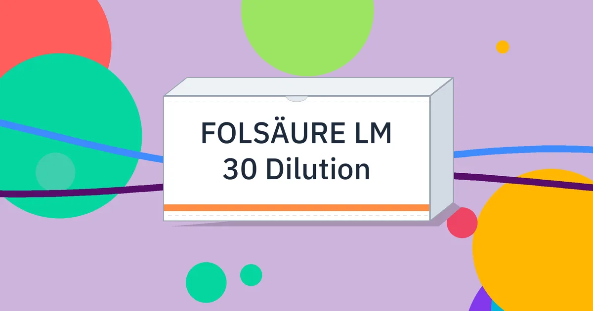 Symbolbild: Packung mit der Aufschrift FOLSÄURE LM 30 Dilution (PZN 12873348) – Verfügbarkeit und Bezug in Apotheken in Frankfurt am Main