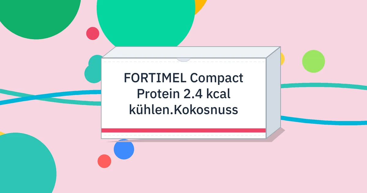 Symbolbild: Packung mit der Aufschrift FORTIMEL Compact Protein 2.4 kcal kühlen.Kokosnuss (PZN 19490685) – Verfügbarkeit und Bezug in Apotheken in Frankfurt am Main