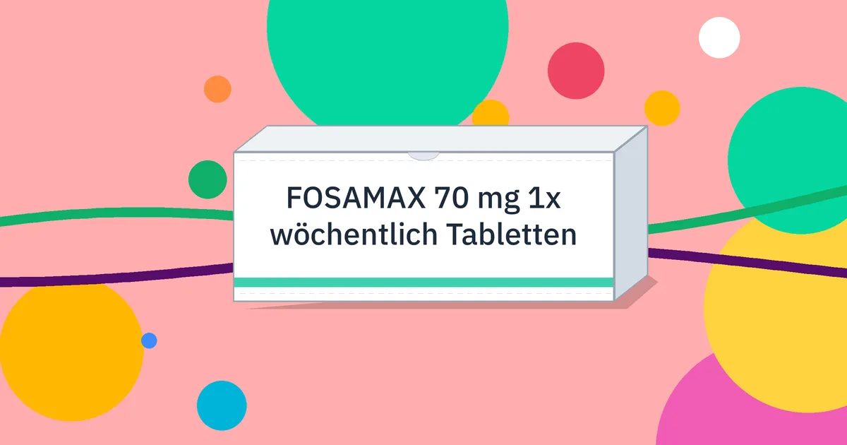 Symbolbild: Packung mit der Aufschrift FOSAMAX 70 mg 1x wöchentlich Tabletten (PZN 00461793) – Verfügbarkeit und Bezug in Apotheken in Frankfurt am Main