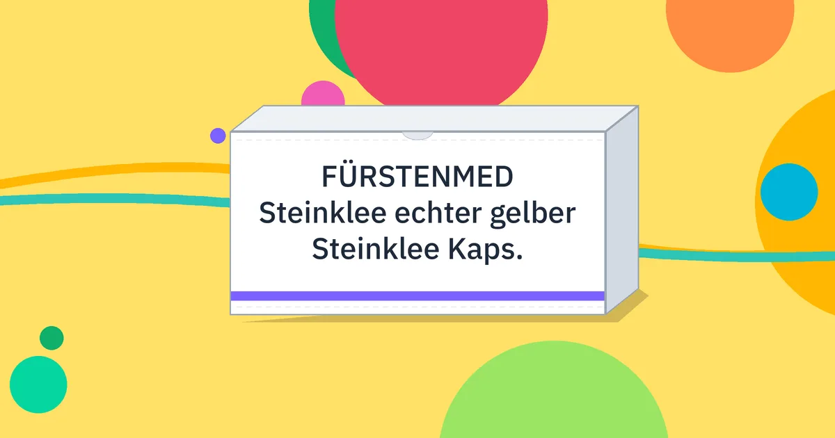 Symbolbild: Packung mit der Aufschrift FÜRSTENMED Steinklee echter gelber Steinklee Kaps. (PZN 13968329) – Verfügbarkeit und Bezug in Apotheken in Frankfurt am Main