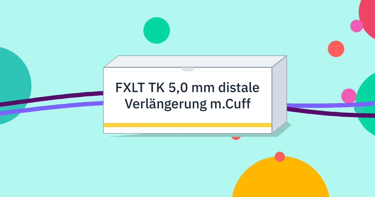 Symbolbild: Packung mit der Aufschrift FXLT TK 5,0 mm distale Verlängerung m.Cuff (PZN 20405928) – Verfügbarkeit und Bezug in Apotheken in Frankfurt am Main