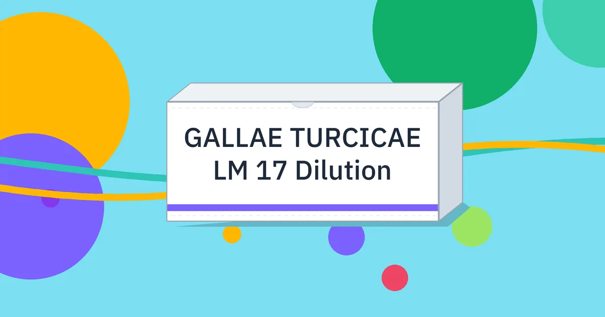 Symbolbild: Packung mit der Aufschrift GALLAE TURCICAE LM 17 Dilution (PZN 13498094) – Verfügbarkeit und Bezug in Apotheken in Frankfurt am Main