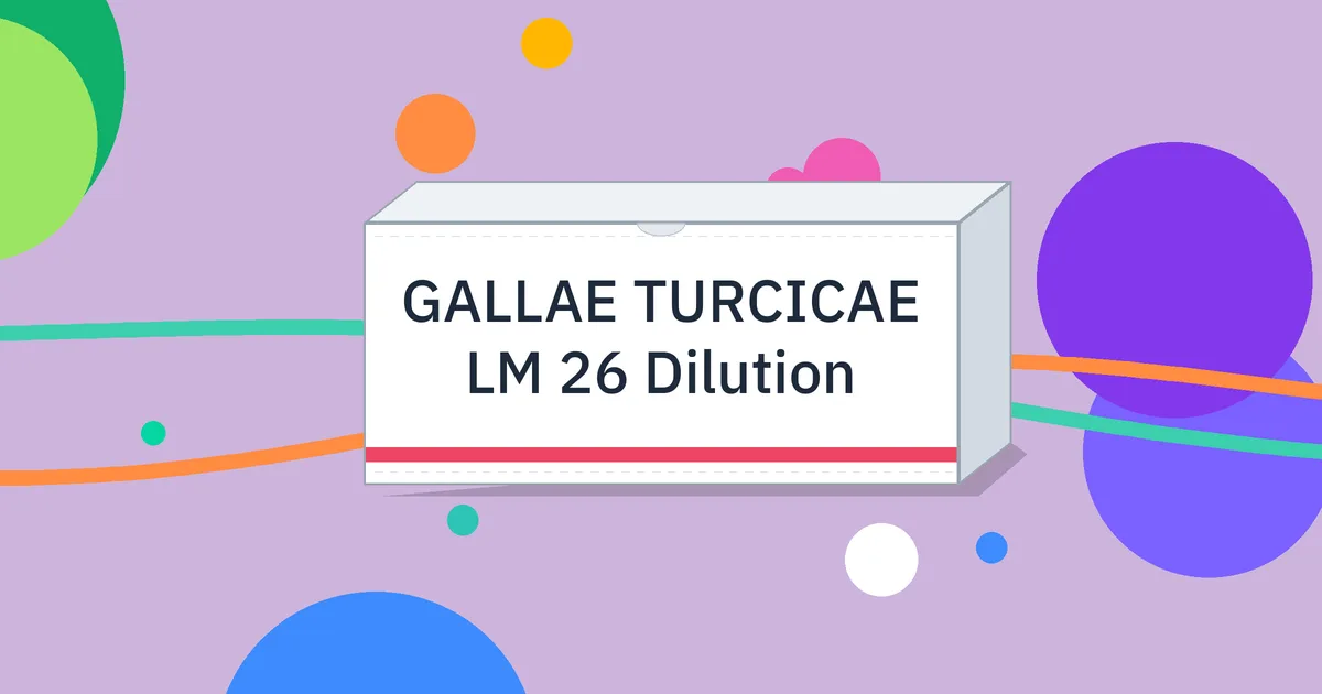 Symbolbild: Packung mit der Aufschrift GALLAE TURCICAE LM 26 Dilution (PZN 13498220) – Verfügbarkeit und Bezug in Apotheken in Frankfurt am Main