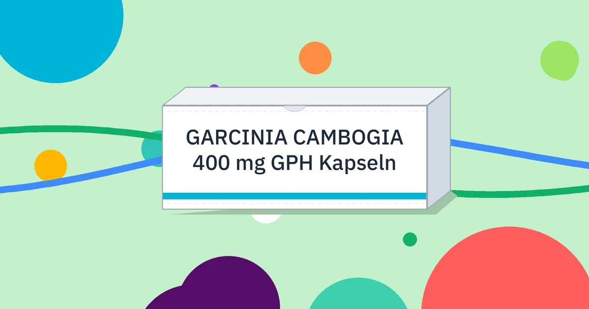 Symbolbild: Packung mit der Aufschrift GARCINIA CAMBOGIA 400 mg GPH Kapseln (PZN 09783305) – Verfügbarkeit und Bezug in Apotheken in Frankfurt am Main